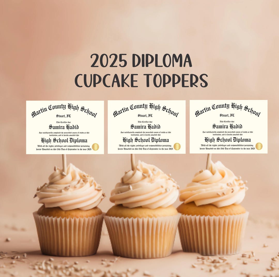 Diploma Cupcake Topper Mini Diploma Cupcake Toppers Graduation ...