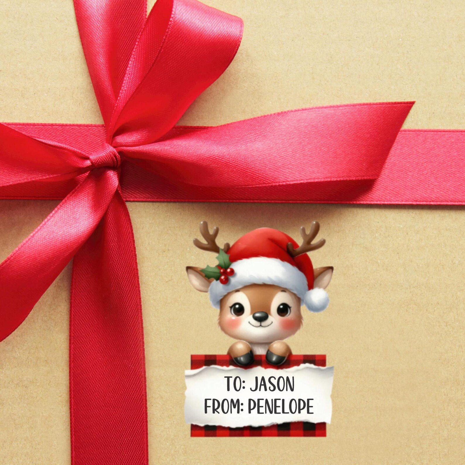 Santa Gift Tags - Christmas Gift Stickers - Gift Tag - Personalized ...