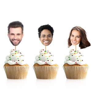 Custom Face Cupcake Toppers Custom Birthday Party Cupcake - Etsy