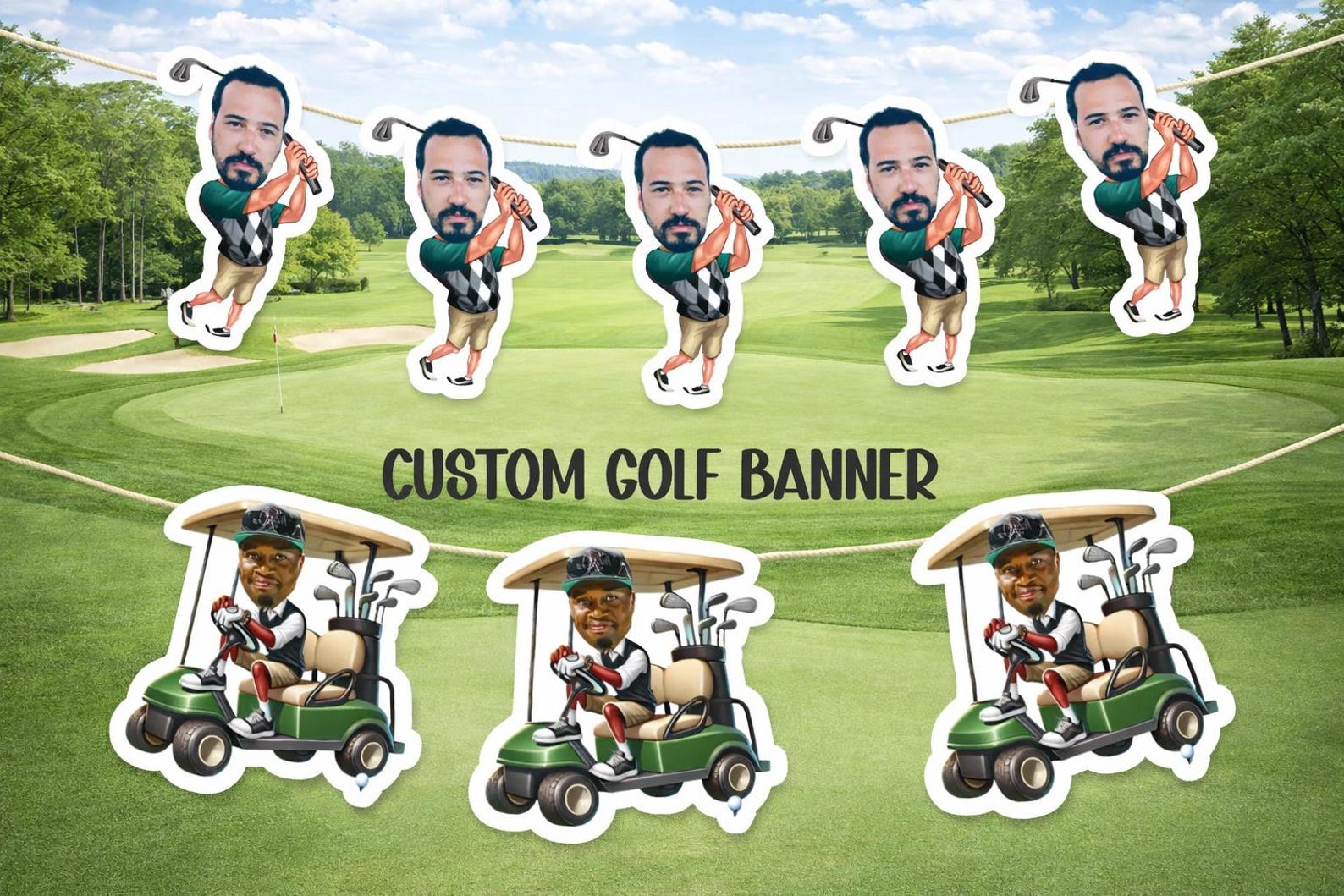 Custom Golf Face Banner – Personalized Photo Party Decor - Etsy