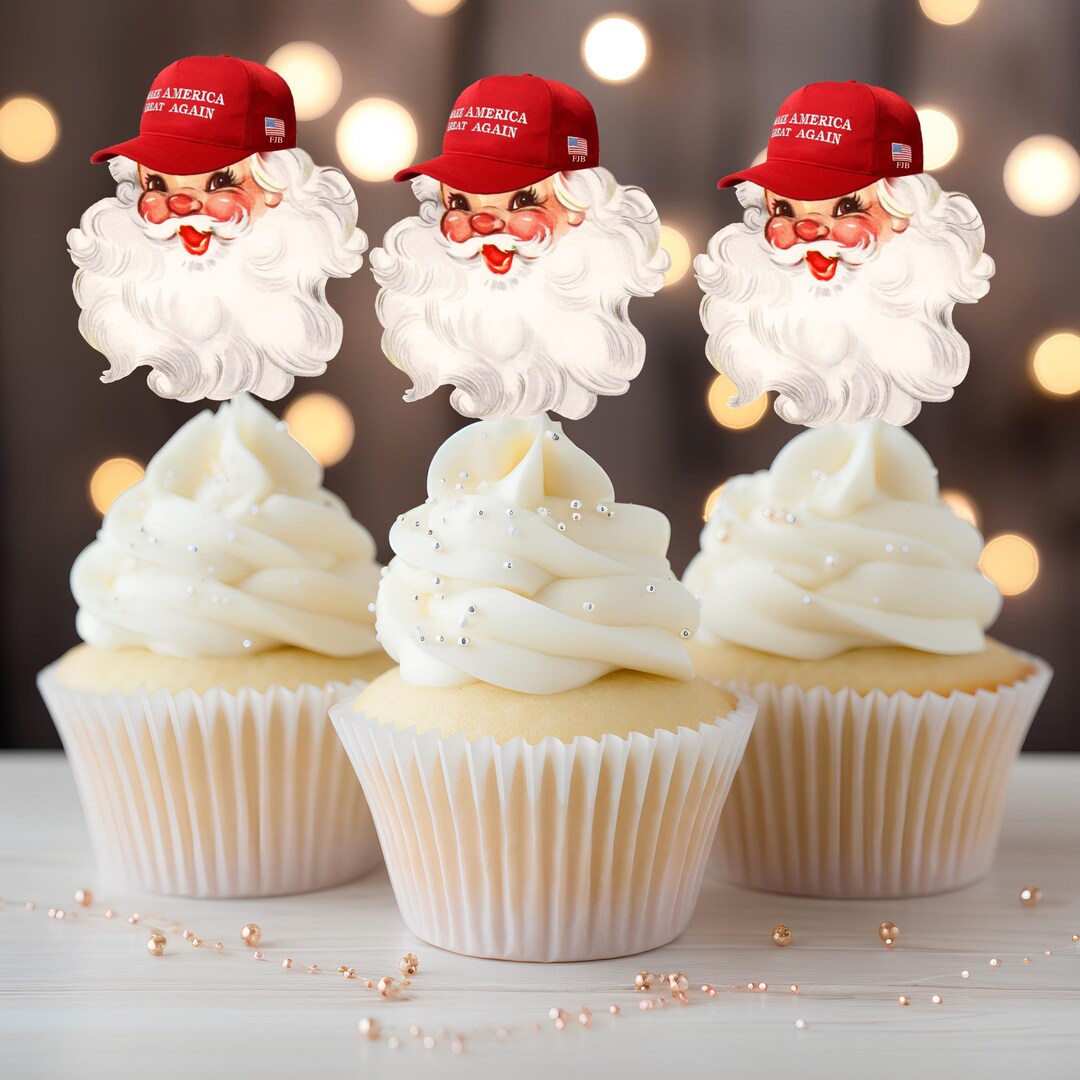 Donald Trump Custom Face Cupcake Toppers - Trump 2024, Decoration, Cake ...