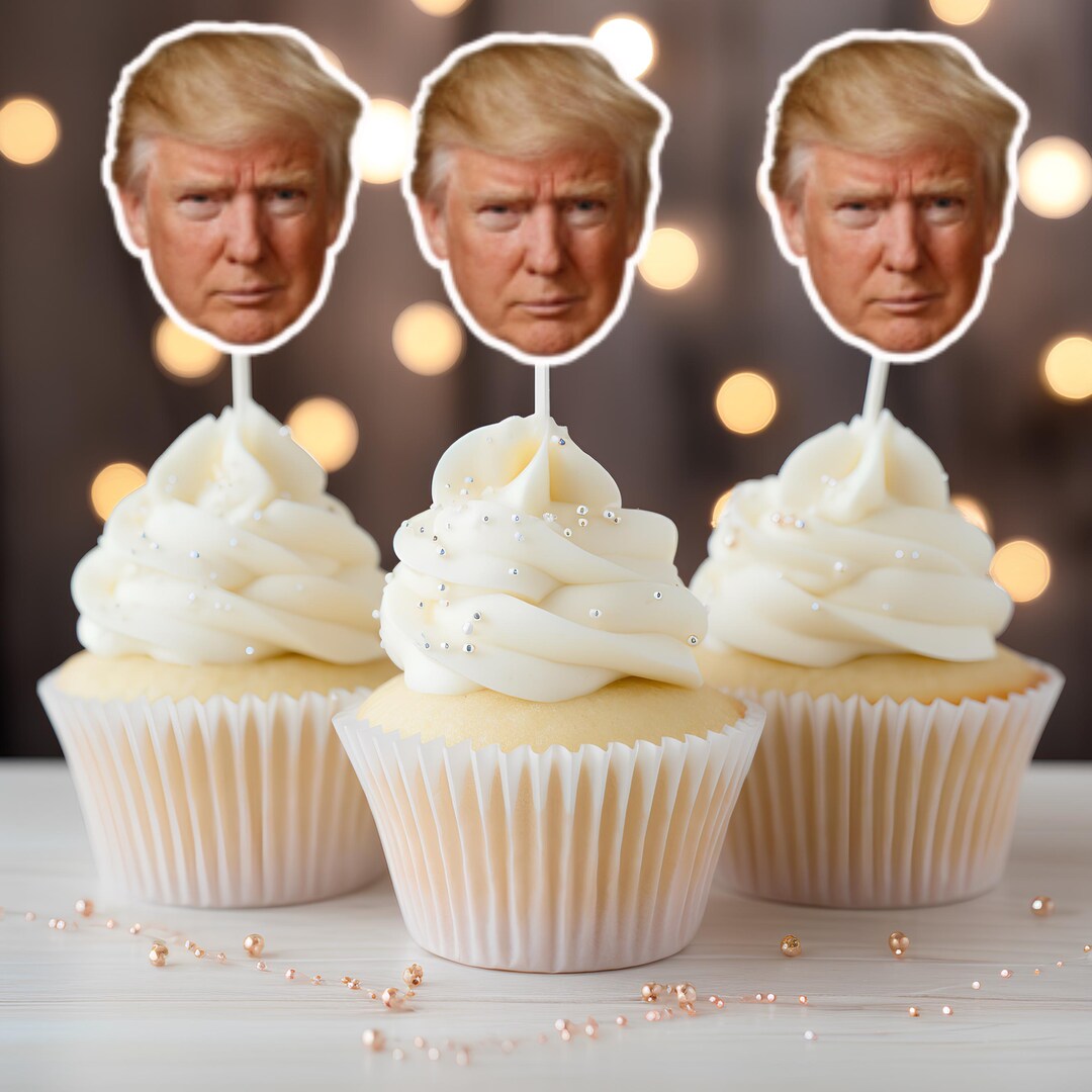 Donald Trump Custom Face Cupcake Toppers - Trump 2024, Decoration, Cake ...