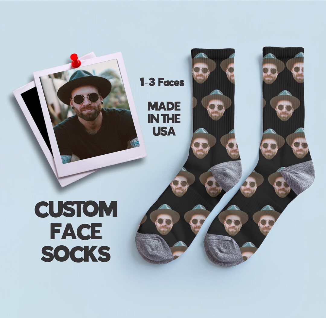 Custom Face Socks, Personalized Photo Socks, Picture Socks, Face on ...