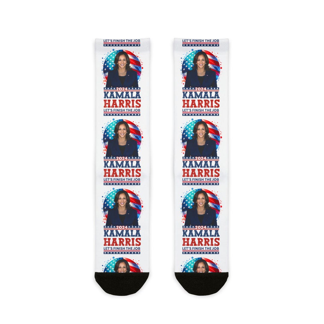 Kamala Harris Socks, Comma La Socks, Harris 2024, President, Kamala ...