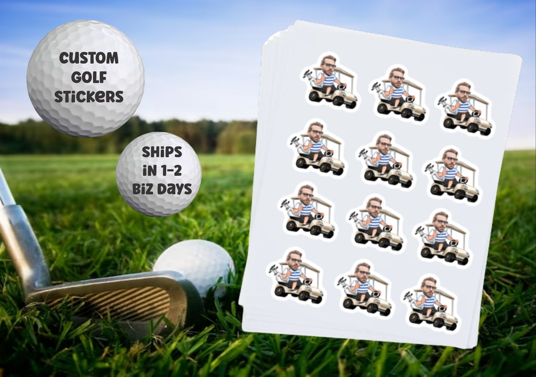 Custom Face Golf Stickers, Personalized Stickers, Custom Party Favors ...