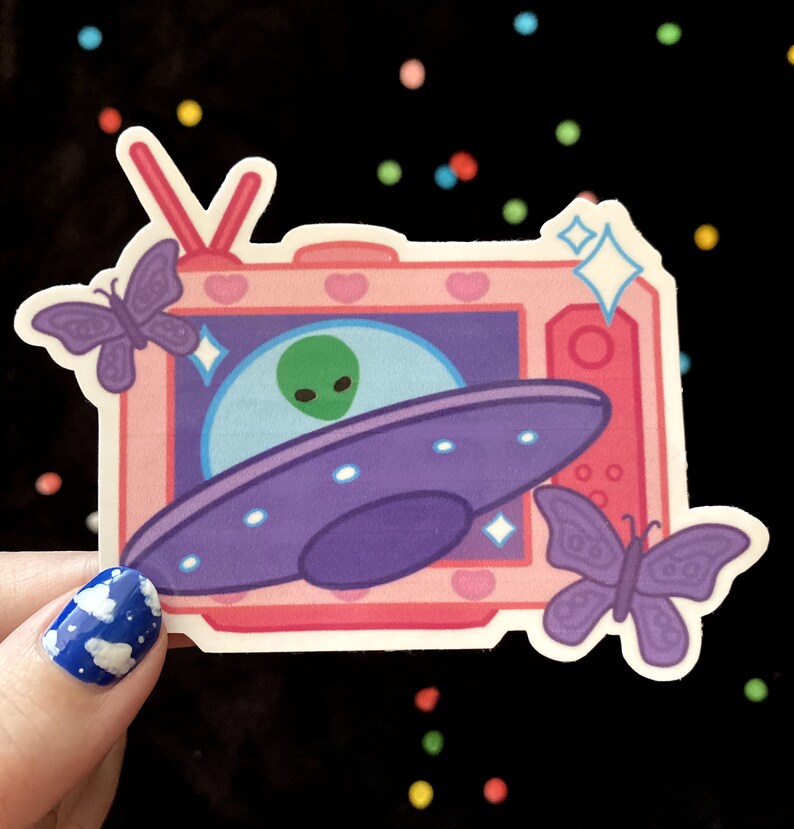 Y2K Inspired Alien Tv Sticker - Etsy