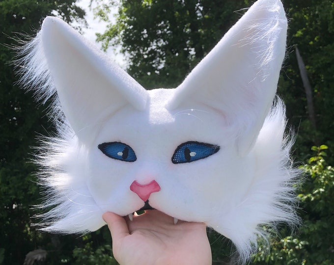 White Cat Therian Cosplay Mask - Etsy