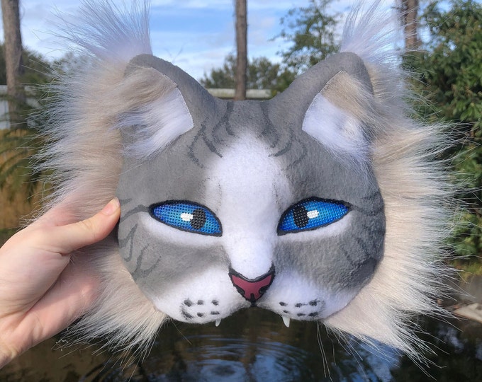 Grey Tabby Cat Therian Cosplay Mask - Etsy