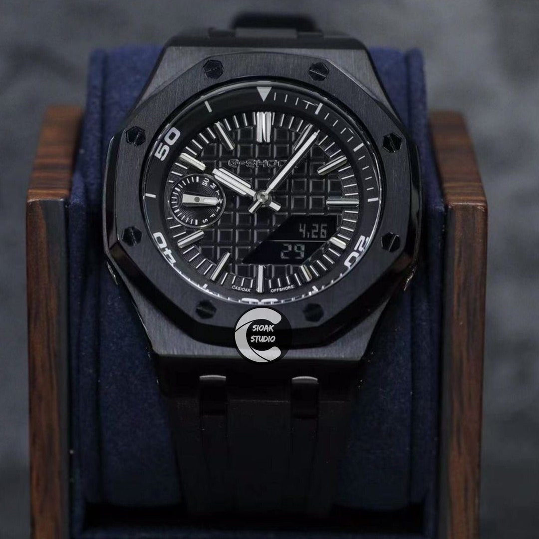 Casioak Mod NEW Superior Black Case Black Strap Black Time - Etsy
