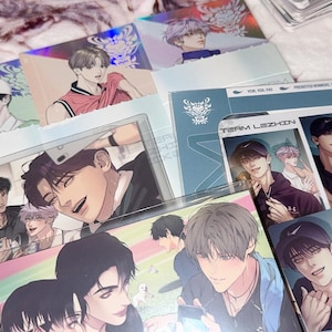 Korean BL Manhwa Lezhin Collection Photocards and Holographic Tickets ...