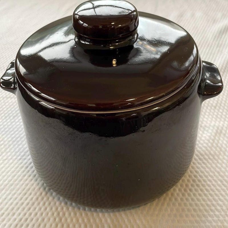 Stoneware Bean Pot - Etsy