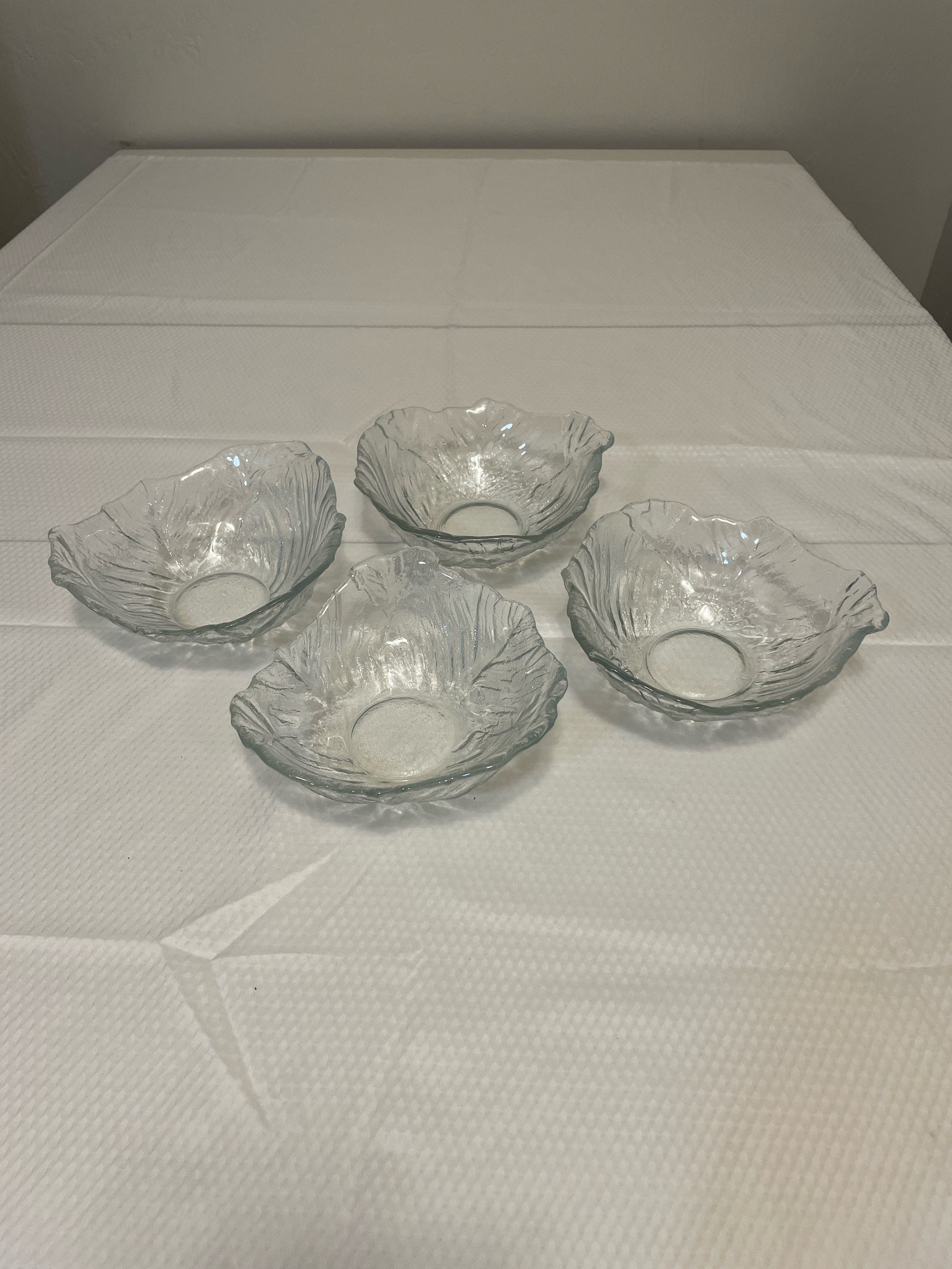 Viking Individual Glass Cabbage Leaf Salad Bowls. Set of 4 - Etsy