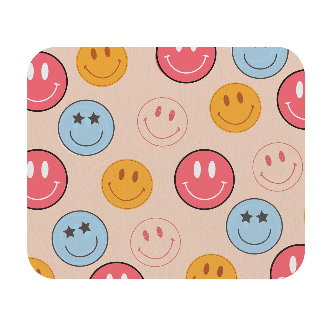 Mouse Pad Smiley Face Mouse Pad Cute Mouse Pad - Etsy