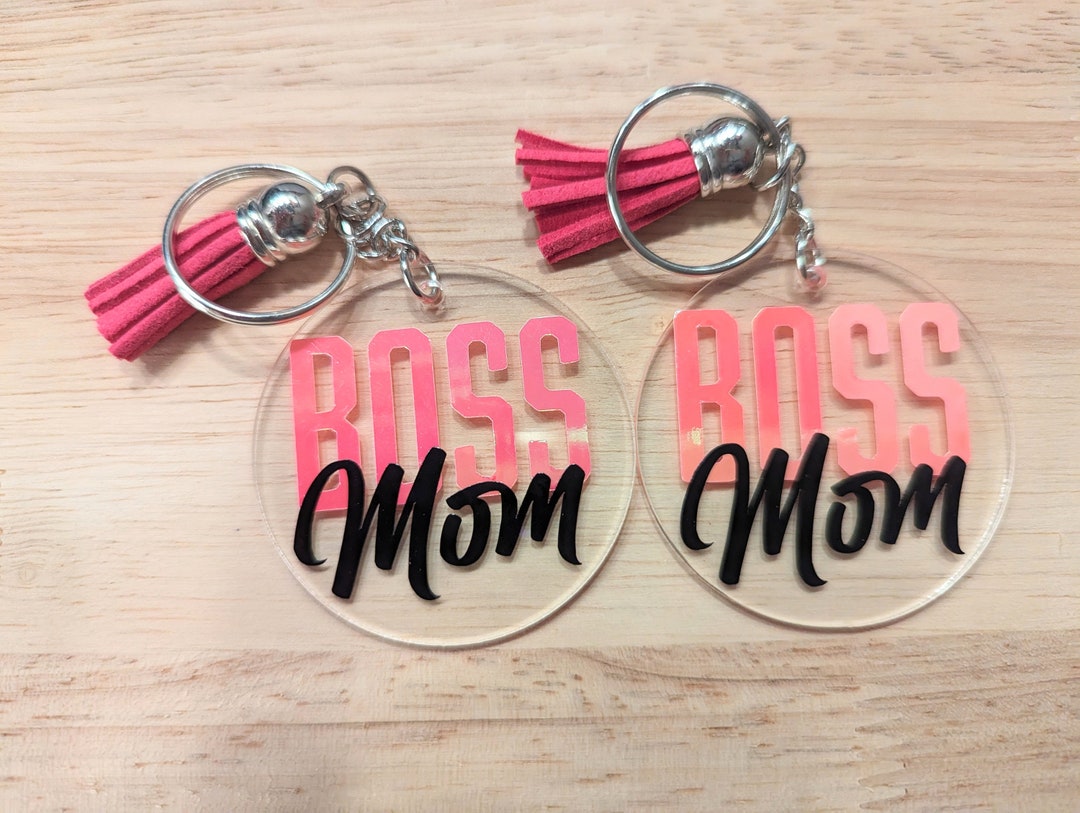 Mom Keychain Acrylic Keychain Boss Keychain-boss Mom Keychain - Etsy