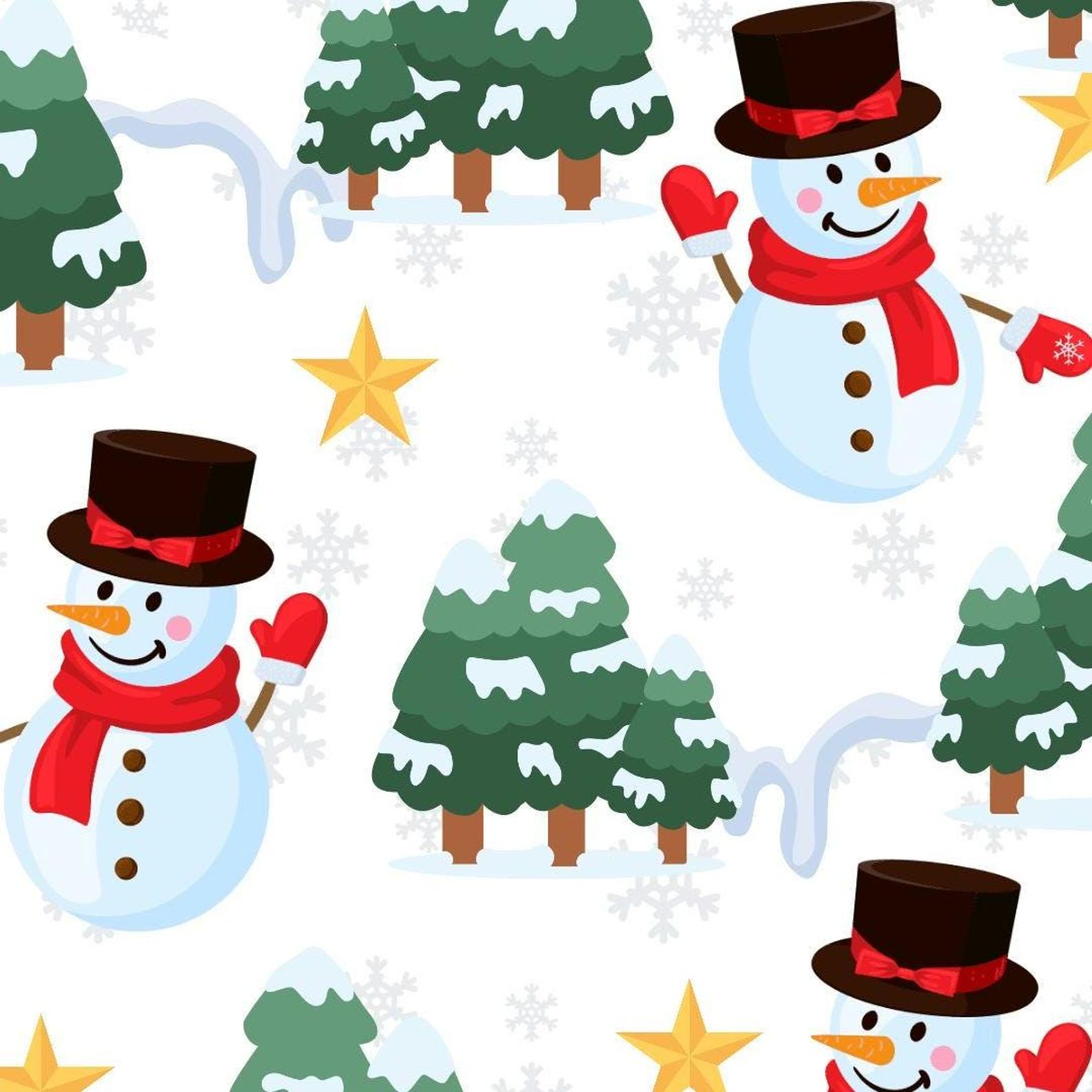 Snowman Wallpaper- Christmas Backgrounds- Phone Wallpapers- Digital ...