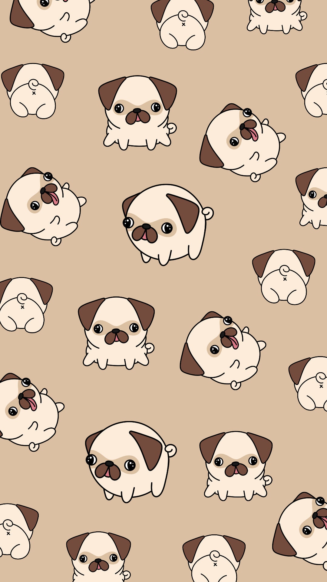 Digital Background - Pug Background- Phone Wallpaper- Pug Wallpaper ...