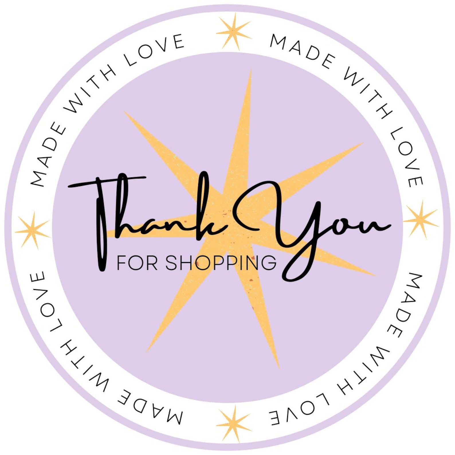 Thank You Sticker- Printable Thank You Sticker- Business Stickers ...