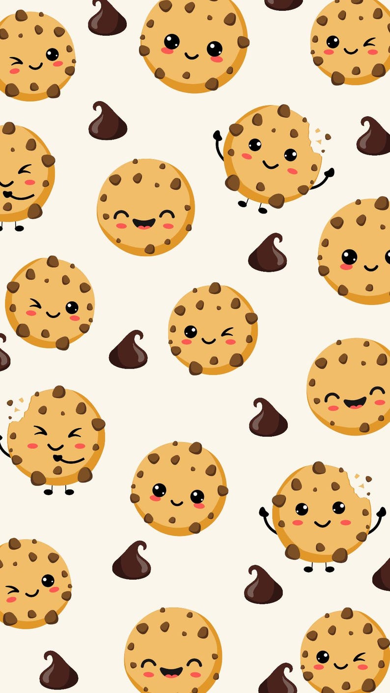 Cookie Digital Wallpaper - Chocolate Chip Cookie Wallpaper- Digital ...