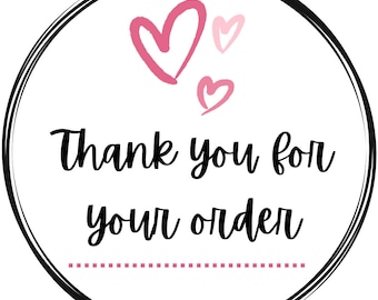 Thank You Sticker Order Sticker Business Stickers - Etsy