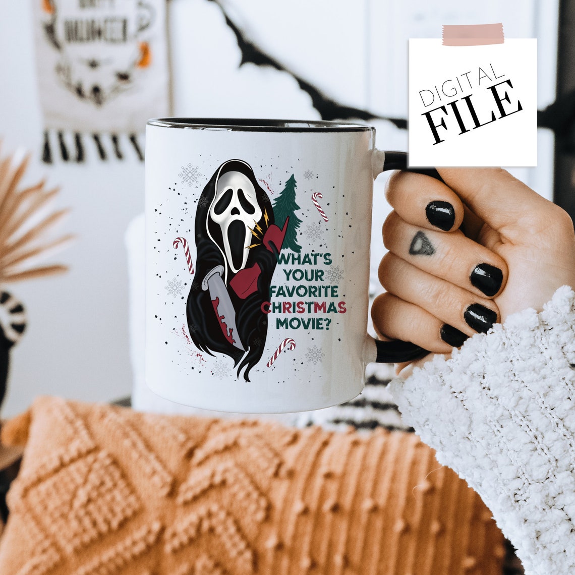 Ghostface Christmas PNG Digital File Christmas Sublimation - Etsy