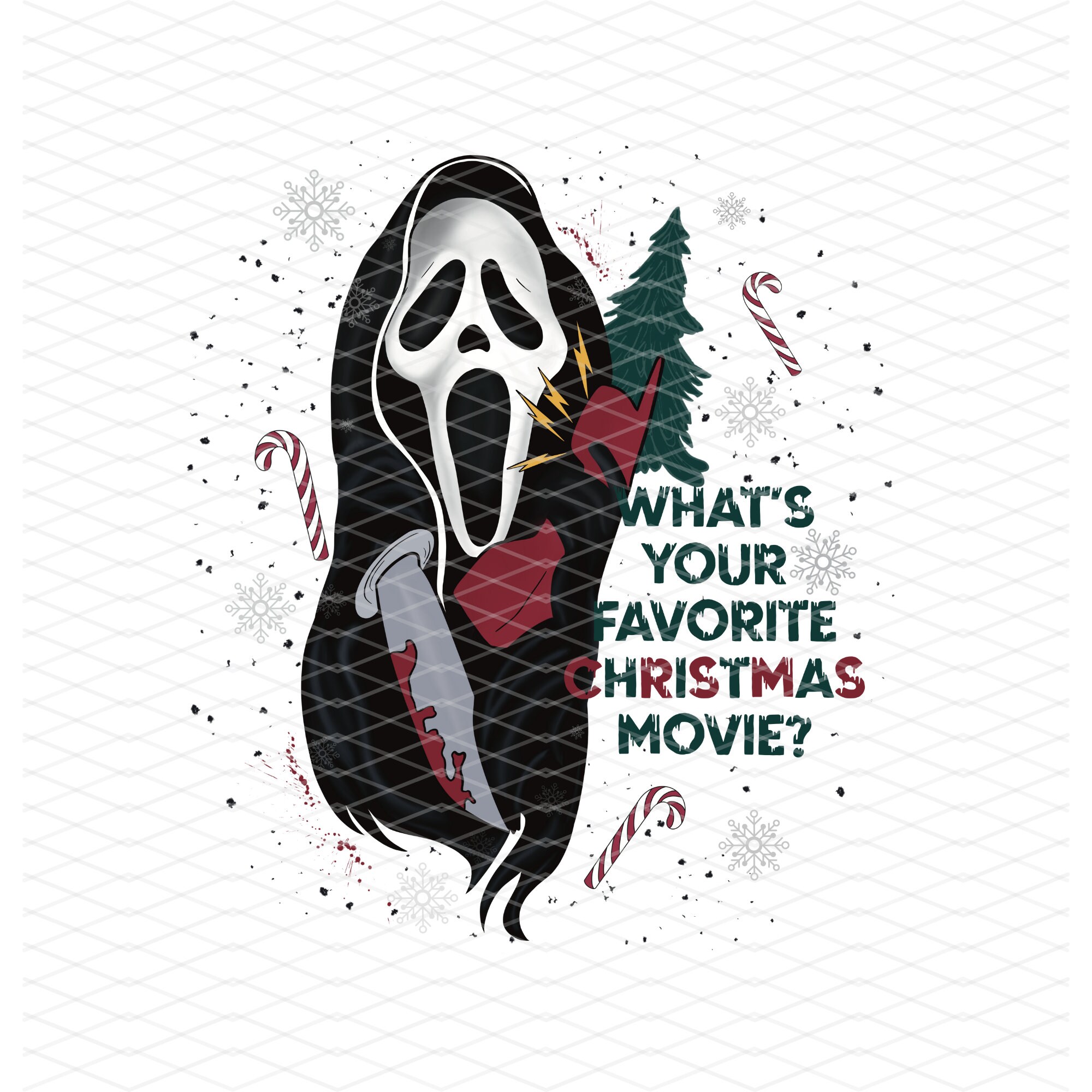 Ghostface Christmas PNG Digital File Christmas Sublimation - Etsy
