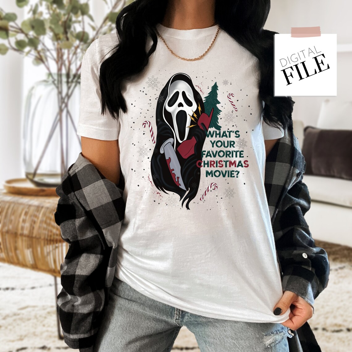 Ghostface Christmas PNG Digital File Christmas Sublimation - Etsy