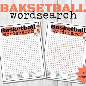 Basketball Wordsearch Printable PDF Download Basketball Word Search PE ...