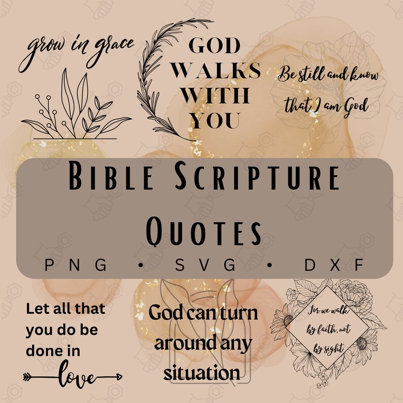 Bible Scripture Quotes Bundle Png Svg Dxf | Scripture Quotes Bible ...