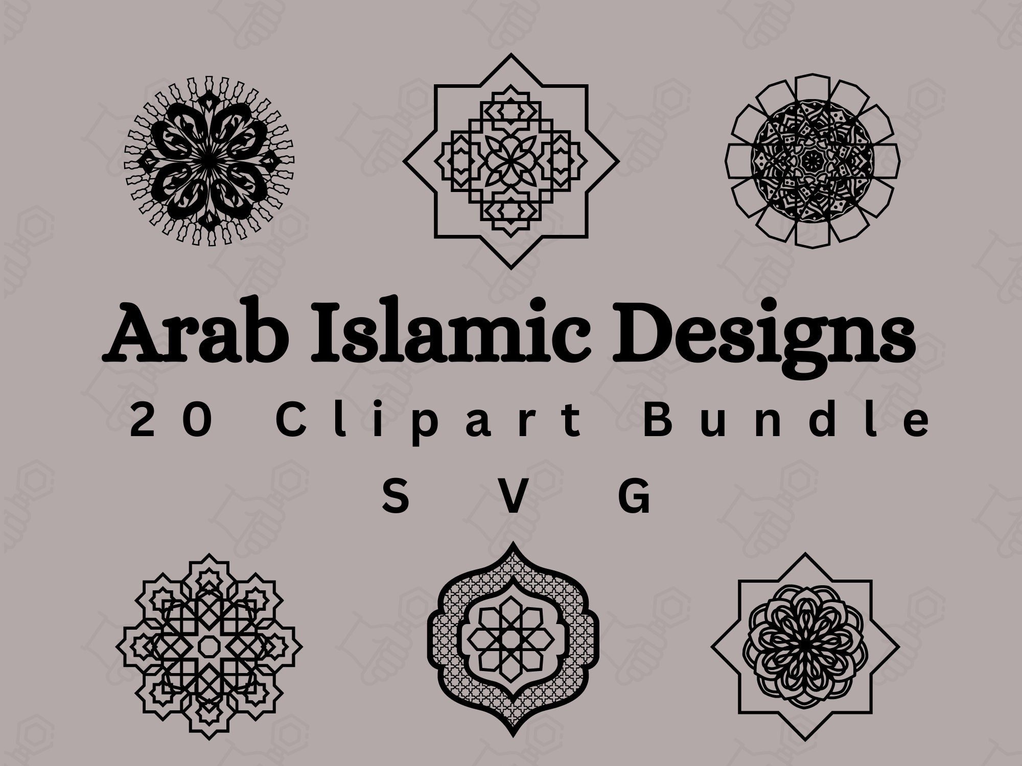 Islamic Arab Designs 20 Clipart Bundle SVG Files Instant - Etsy UK
