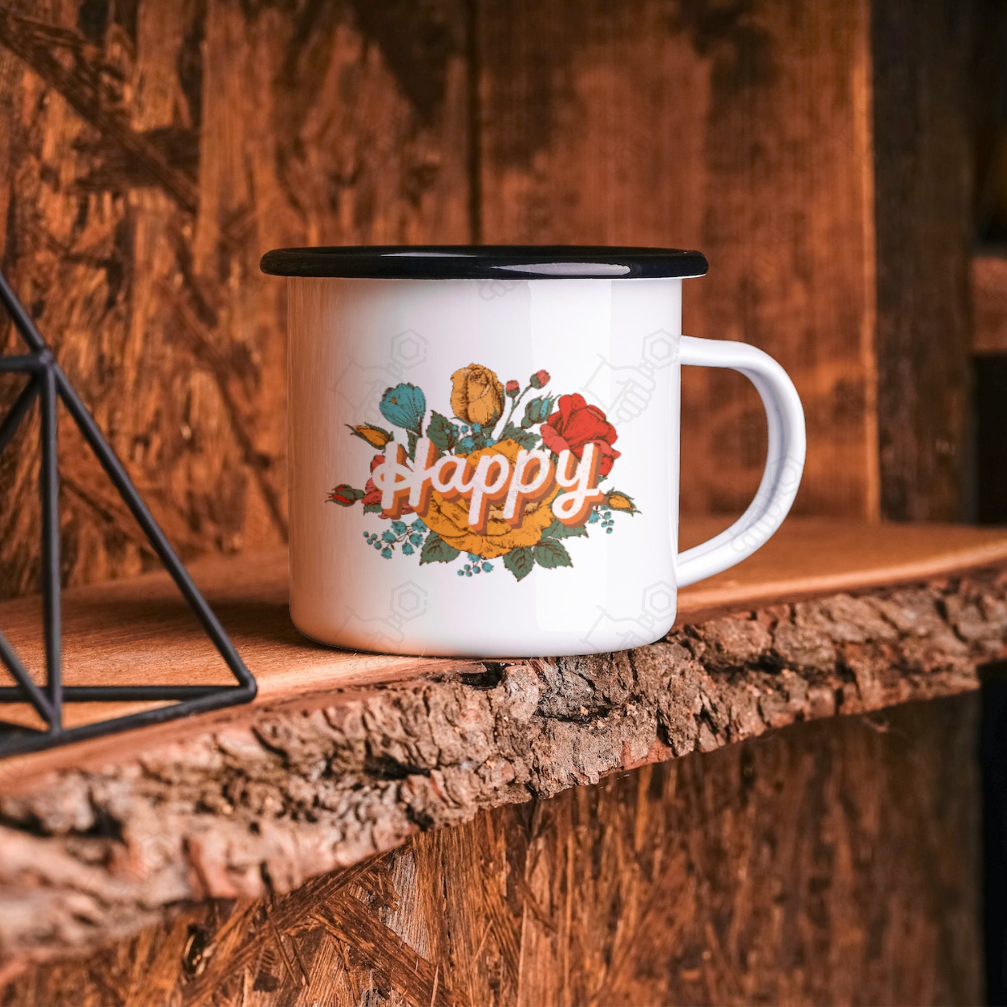 Happy Retro Vintage Floral Clipart PNG EPS SVG Happy Retro - Etsy