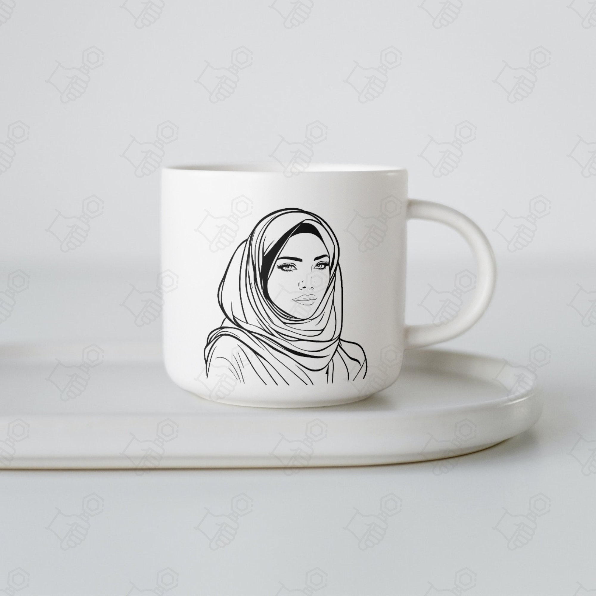 Hijab Line Art Drawings 15 Clipart Bundle SVG Instant Download ...