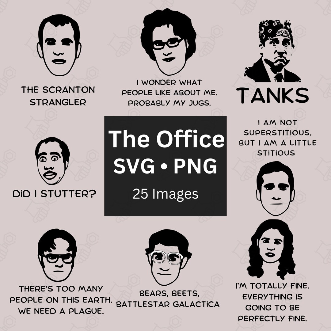 The Office Funny Quotes 25 Clipart Pack SVG PNG the Office - Etsy