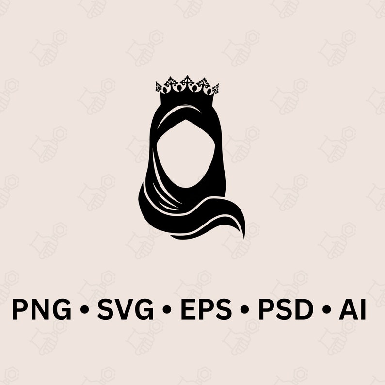 Hijab Crown Svg Dxf Ai Png PSD Instant Download Vector Image - Etsy ...