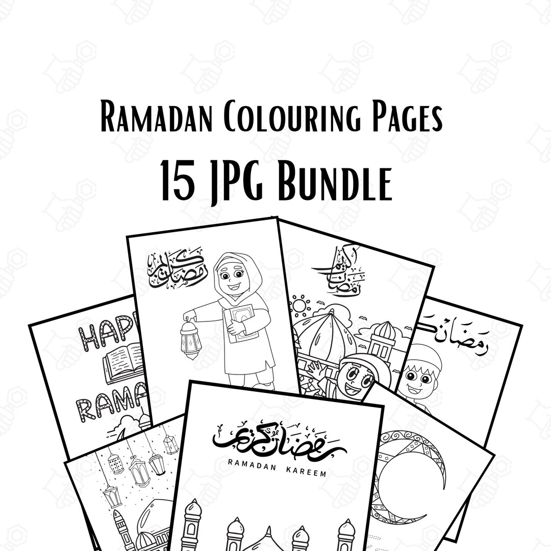 Ramadan Colouring Pages Pack 15 Page Bundle JPG Bundle Instant Download ...