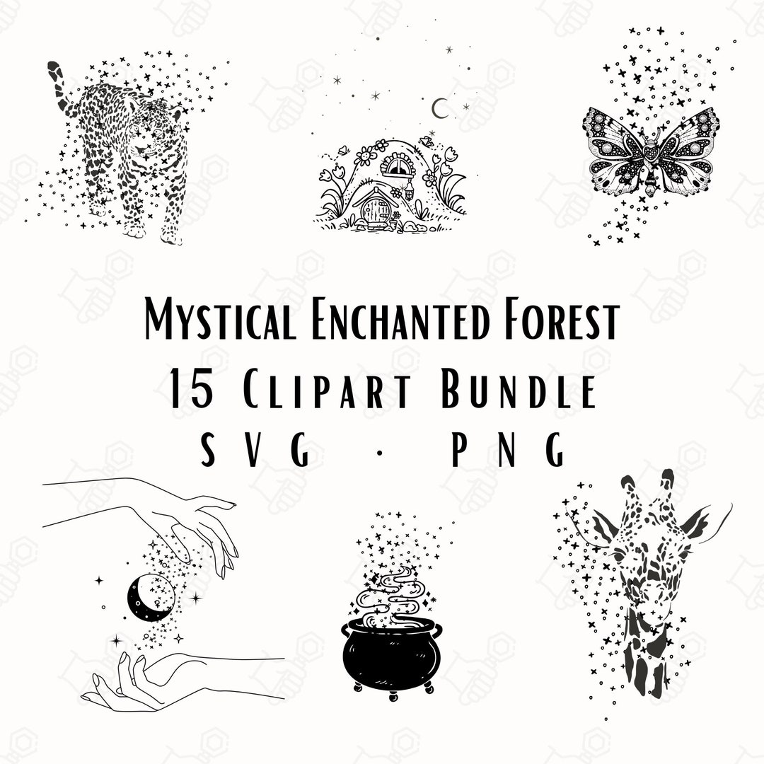 Mystical Enchanted Forest Clipart Bundle 15 Svg Png Sublimation Digital ...