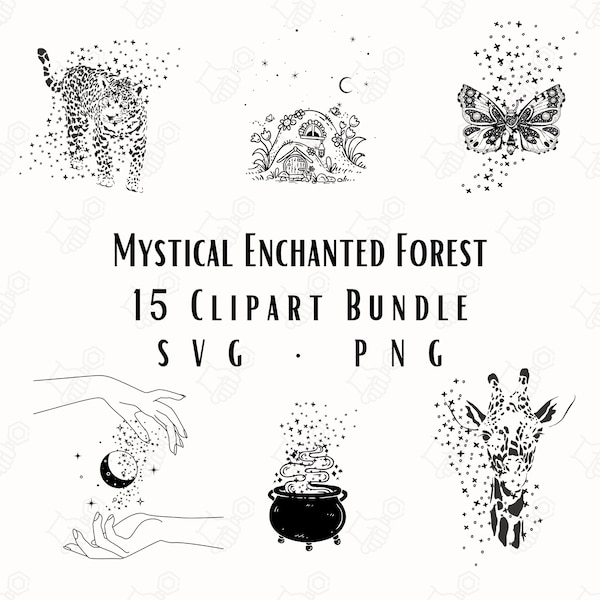 Enchanted Forest Vector Clipart - Etsy