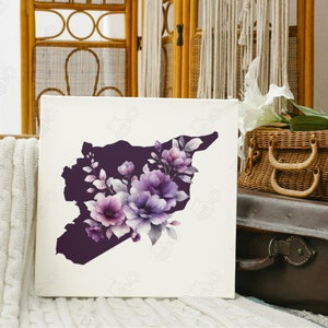 Syria Floral Map 5 Clipart Bundle PNG Instant Download Digital Image ...