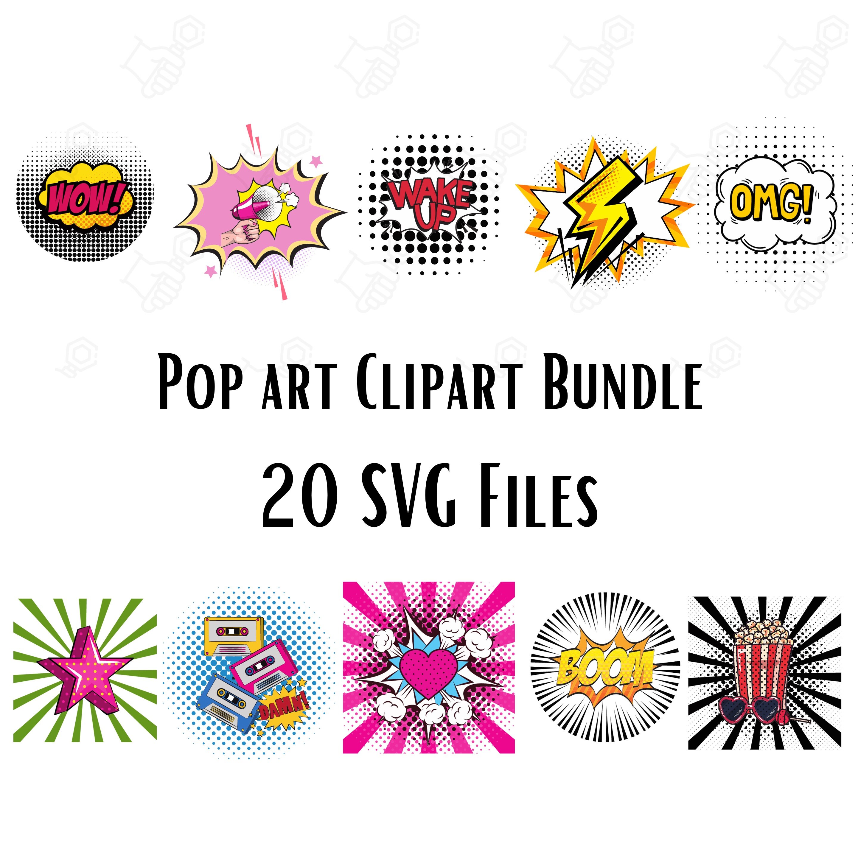 Popart Clipart Bundle 20 SVG Files Instant Download Vector - Etsy
