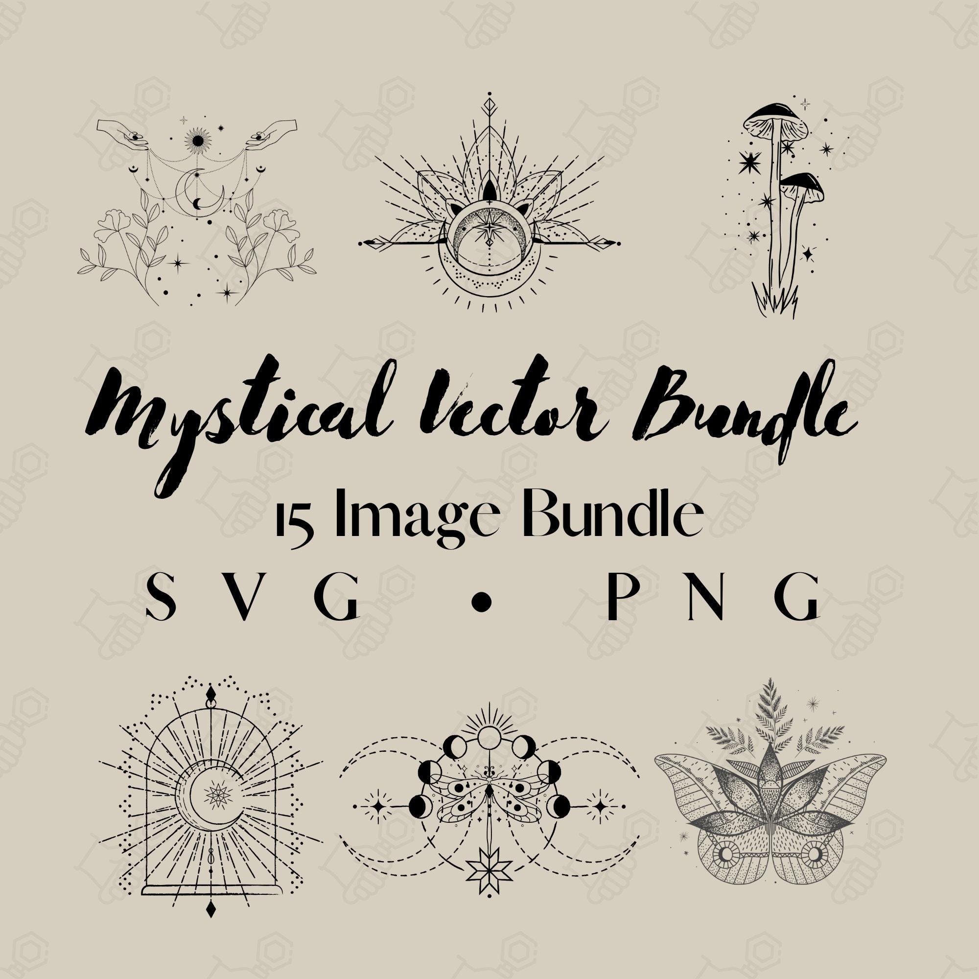 Mystical Designs Svg Png 15 Clipart Bundle Vector Images Instant ...