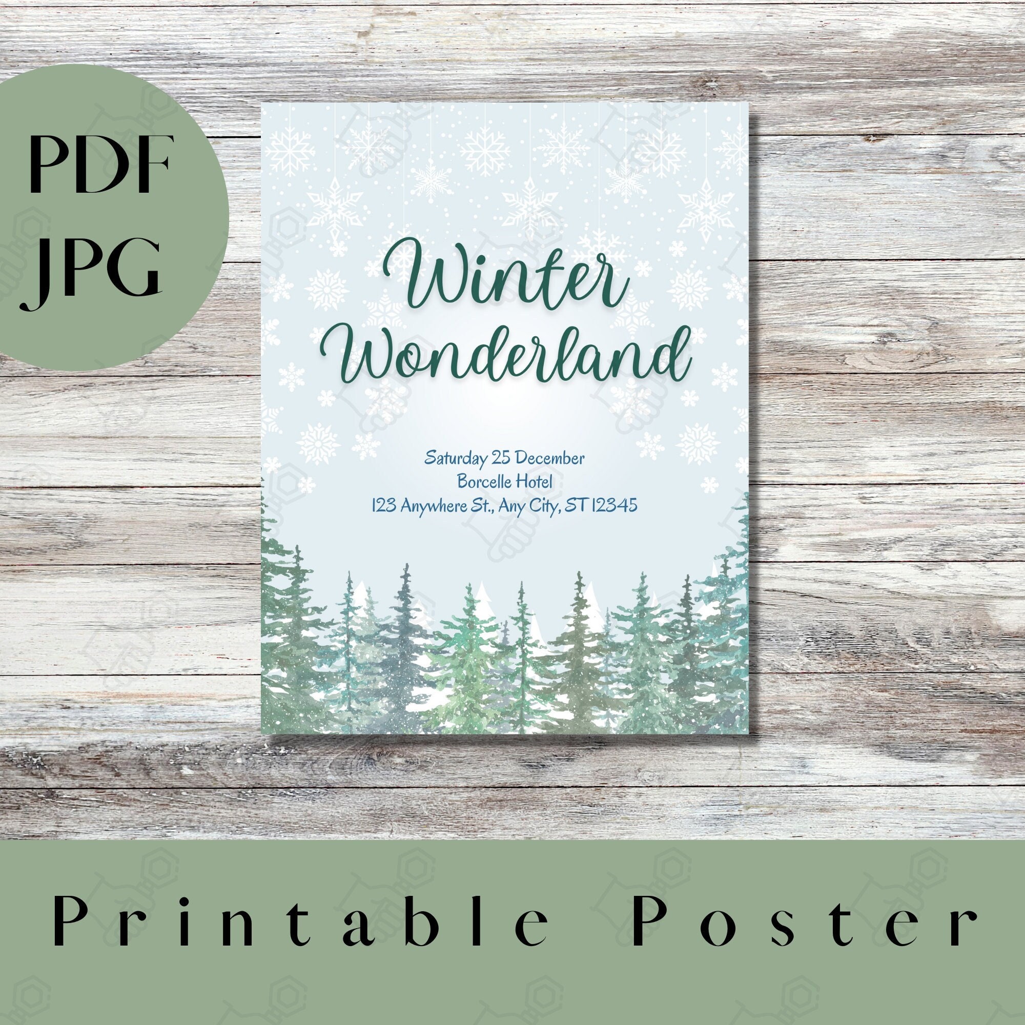 Winter Wonderland Party Posters