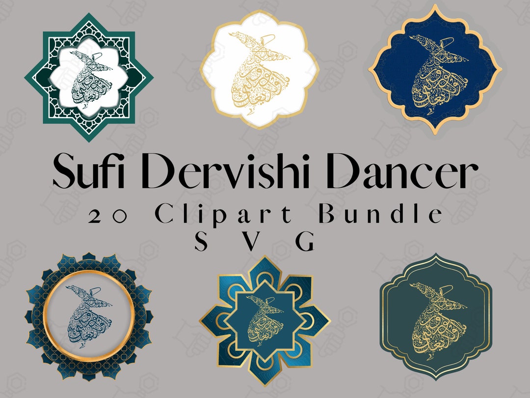 Sufi Dervishi Clipart Bundle 20 SVG Files Instant Download Islamic ...