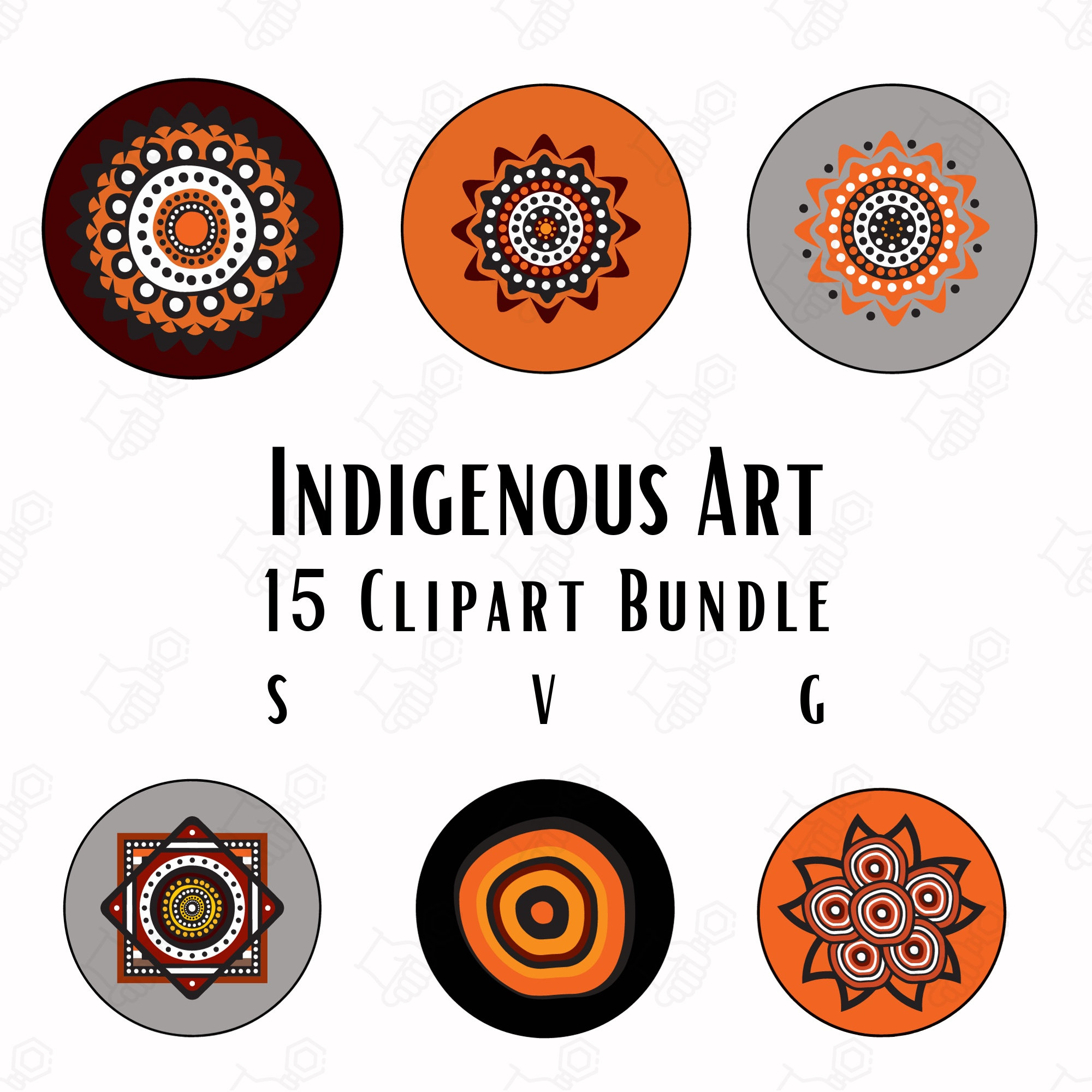 Indigenous Art 15 Clipart Bundle SVG Files for Cricut Digital ...