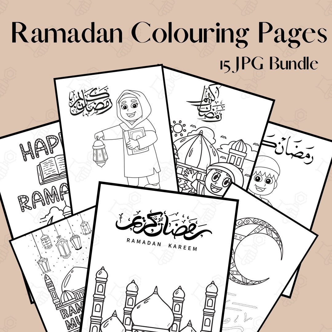 Ramadan Colouring Pages Pack 15 Page Bundle JPG Bundle Instant - Etsy