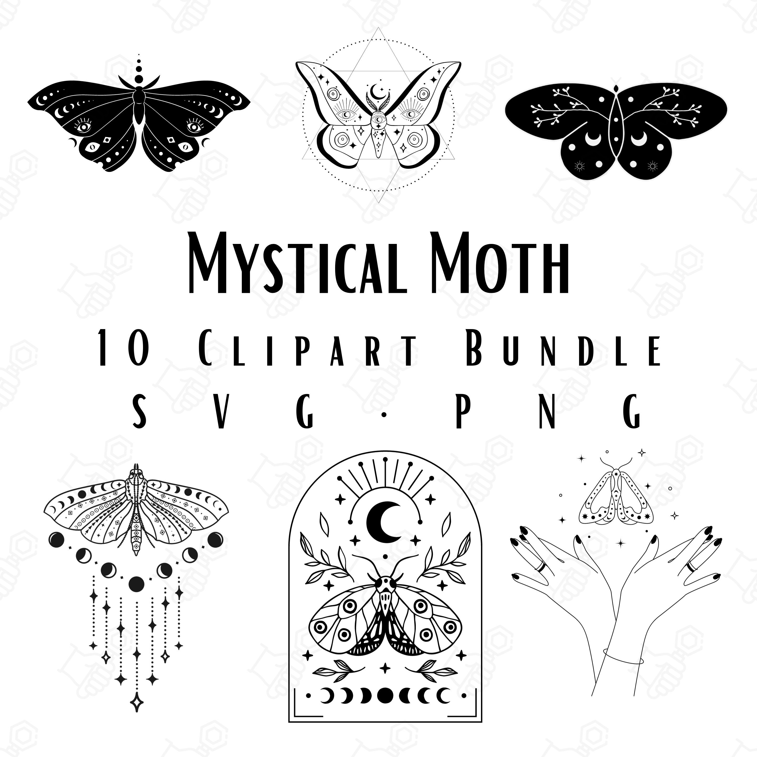 Mystical Moth 10 SVG Moth Svg Moon Moth Svg Magic - Etsy