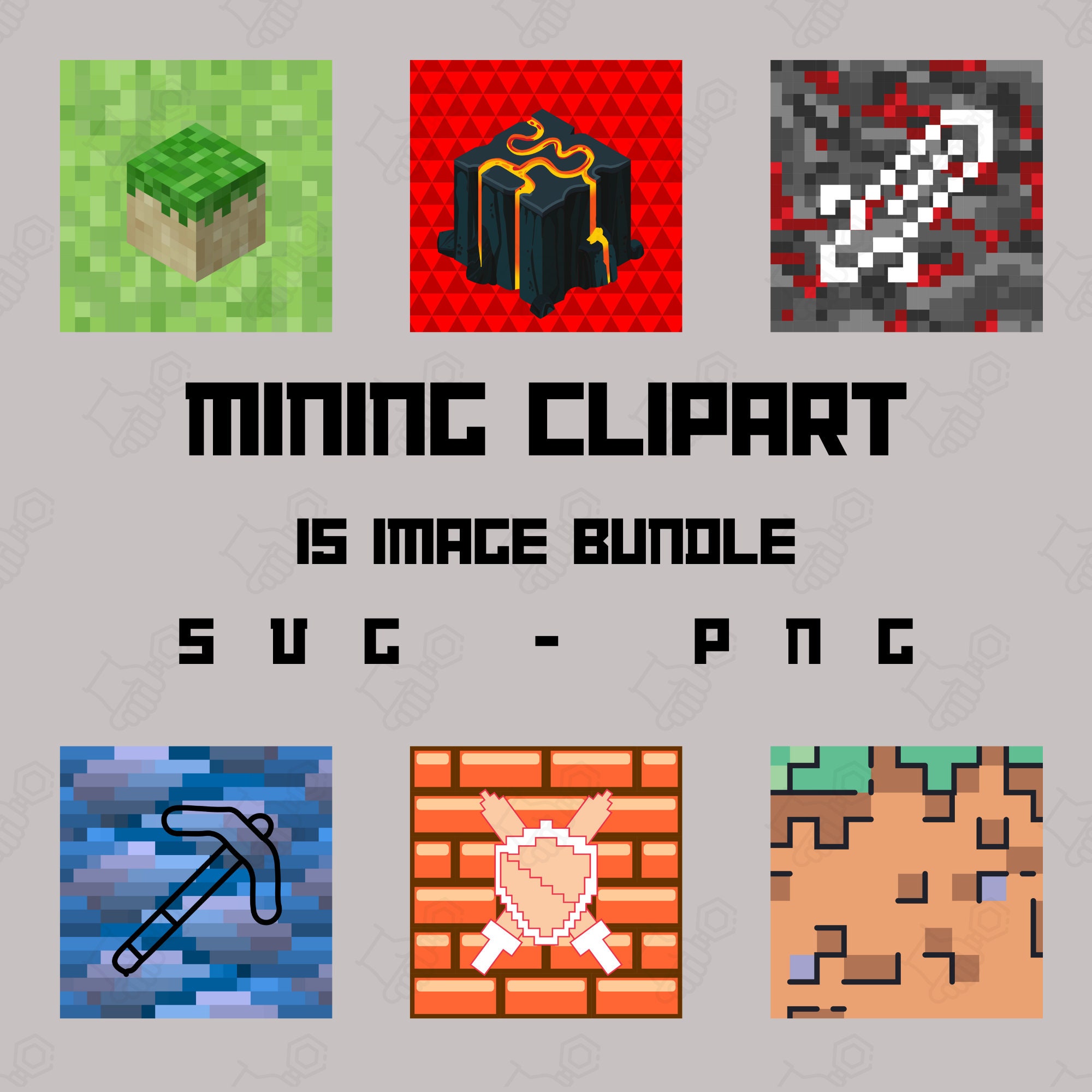 Mining Gaming Clipart Bundle 15 SVG PNG Vector Images Instant - Etsy