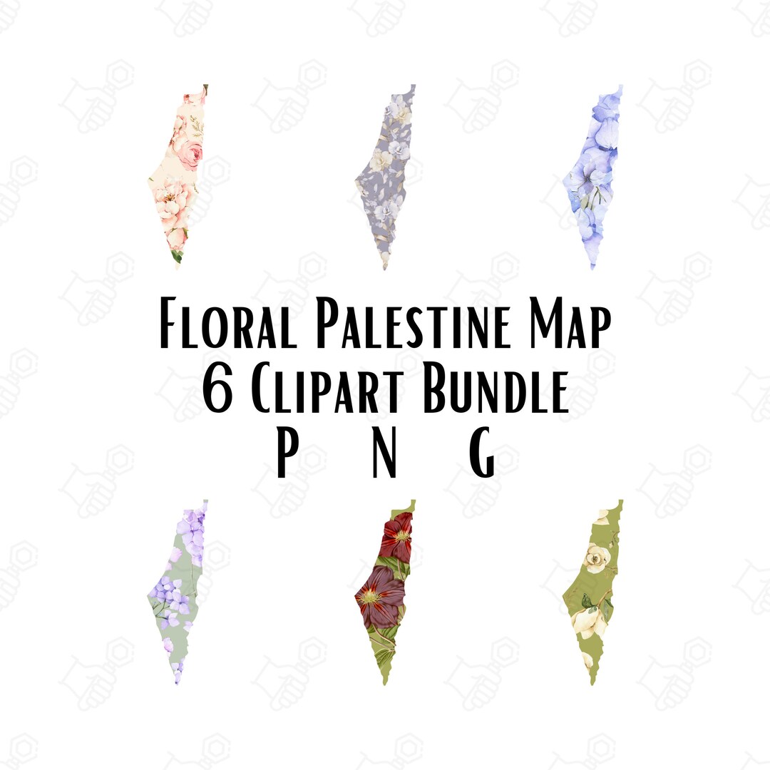 Floral Palestine Map PNG Sublimation, Flower Palestine Map File, Shirt ...