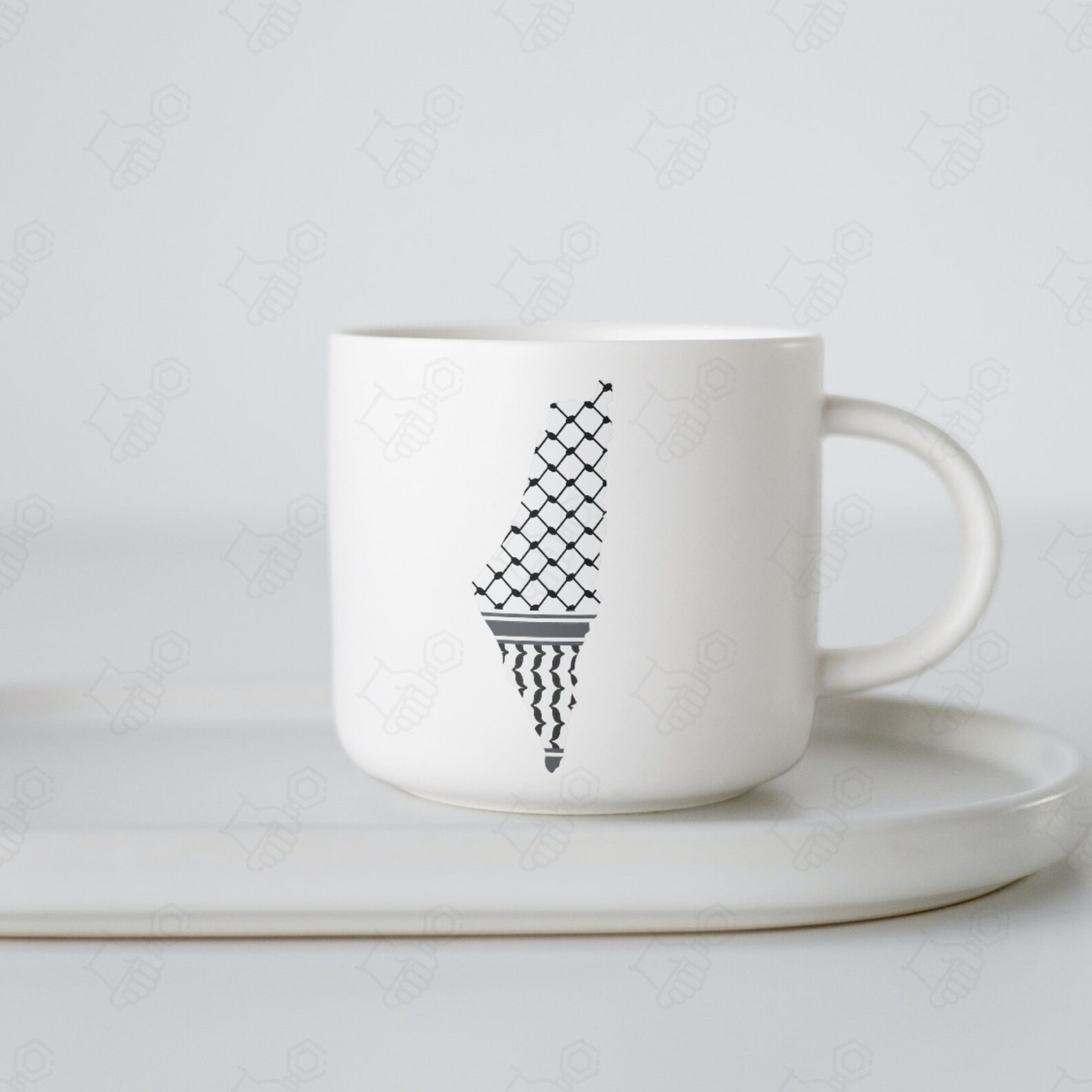 Keffiyeh Pattern Palestine Map Clipart Vector File SVG PNG Instant ...