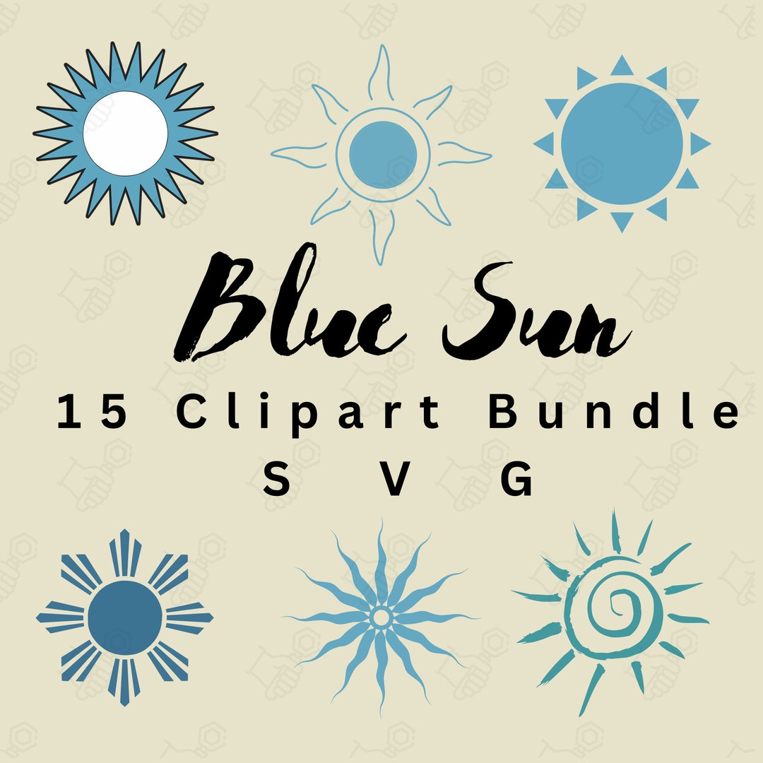 Blue Sun 15 Clipart Bundle SVG Instant Download SVG Files - Etsy
