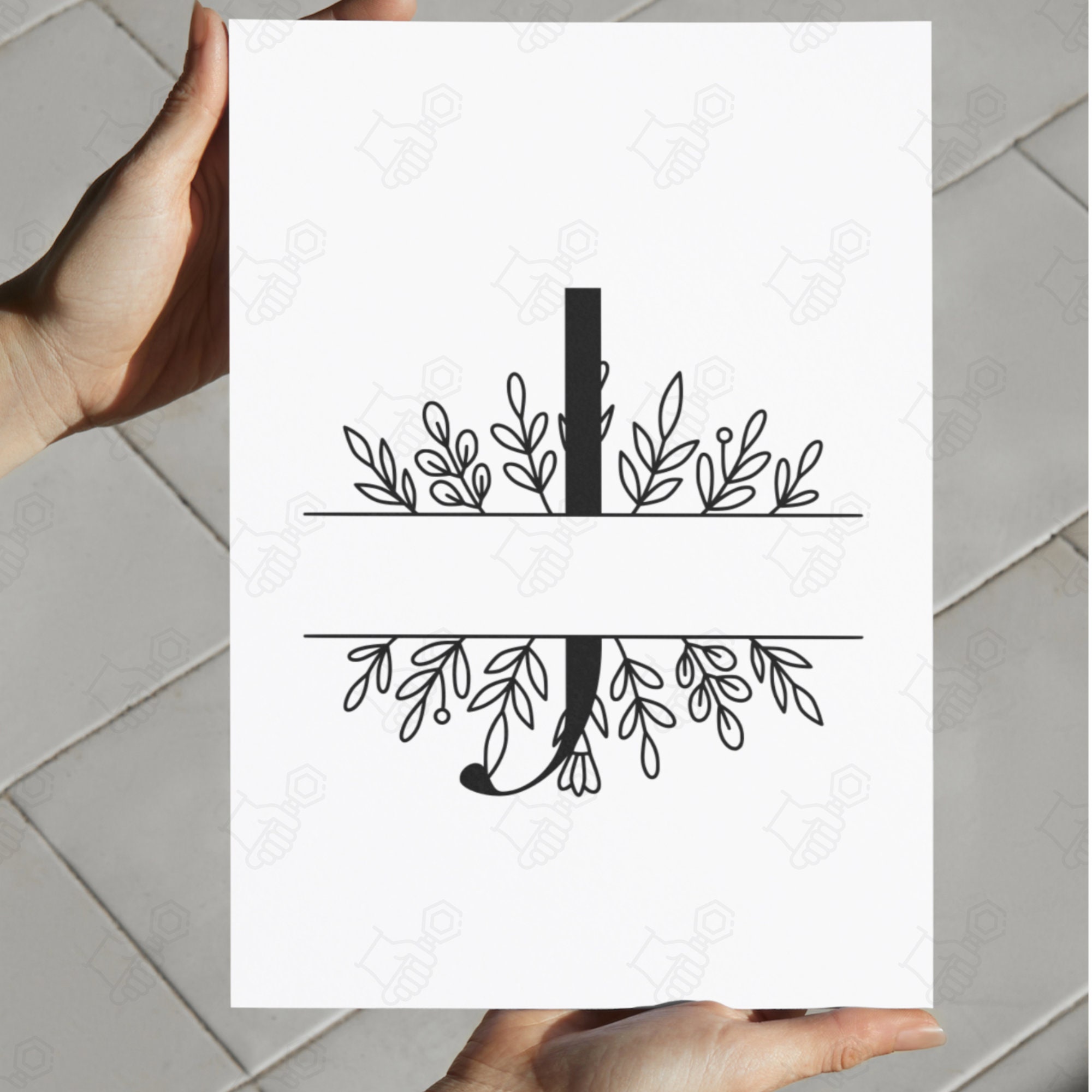 Floral Monogram Clipart Bundle Alphabet Split Monogram Floral SVG Files ...