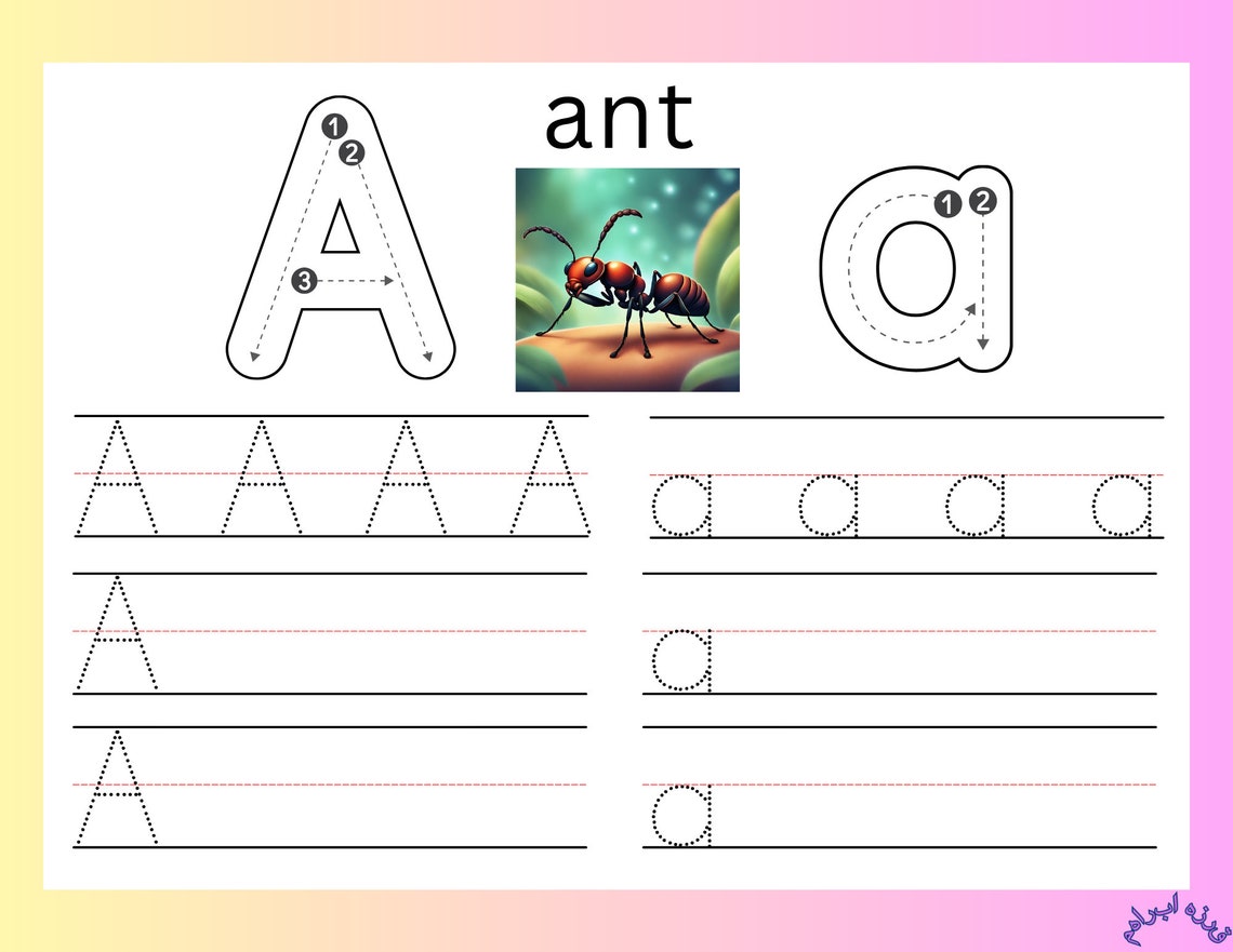English Alphabet Tracing With Beautiful Visuals and Vocabulary. 26 ...